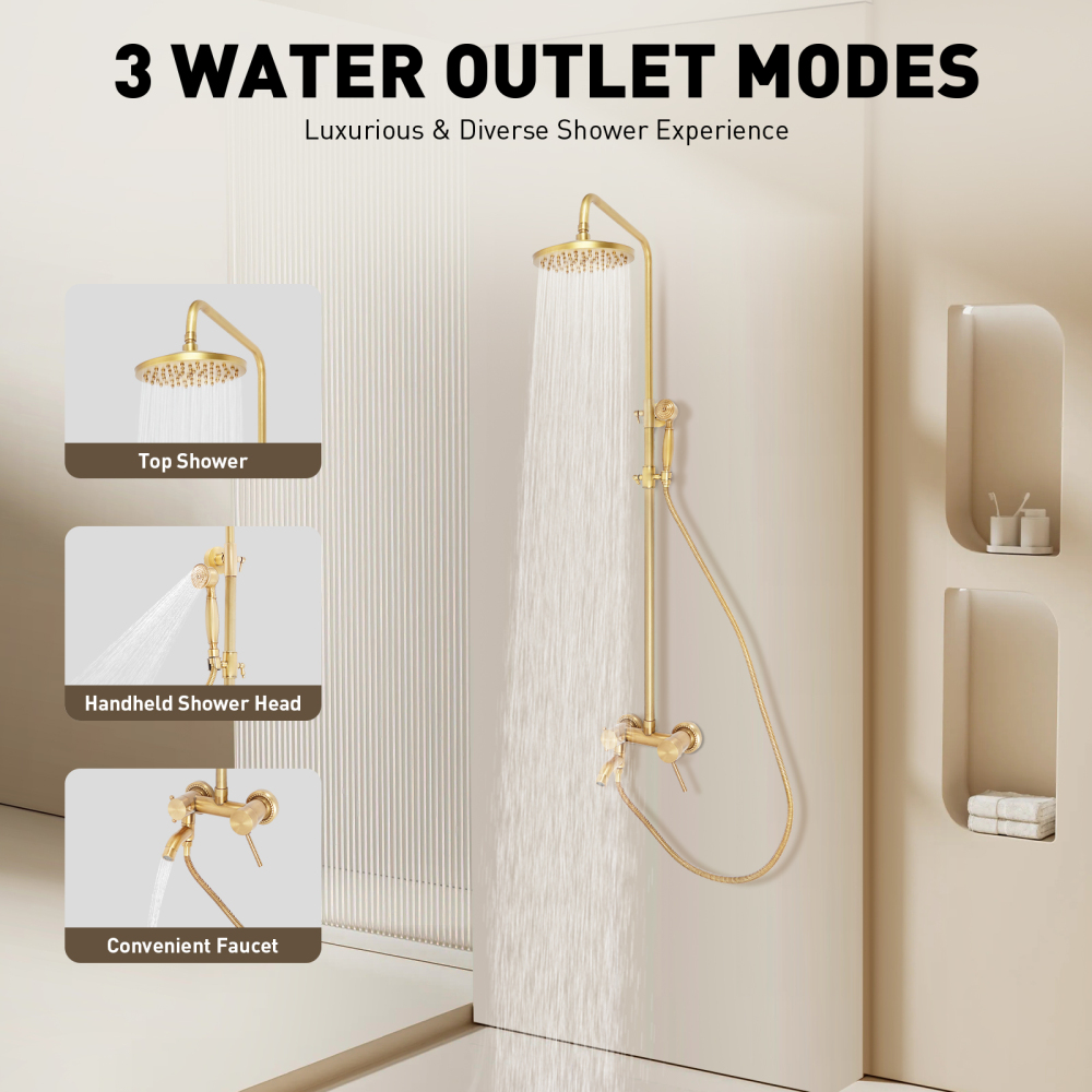 Retro Brass Shower Kit- Bronze Shower System