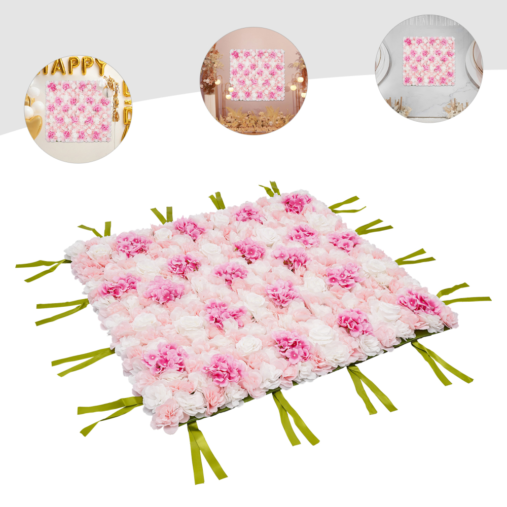 Artificial Flower Wall Panels Flower Wall Mat Silk Rose Flower Panels ...