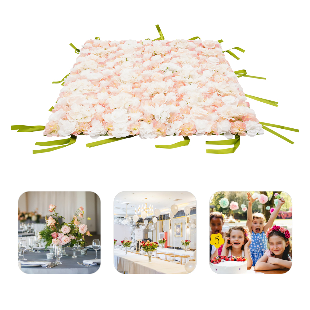 Artificial Flower Wall Panels Flower Wall Mat Silk Rose Flower Panels ...