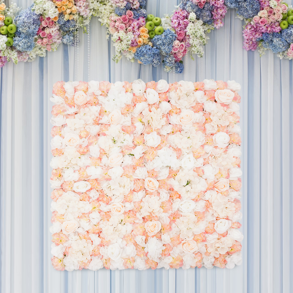 Artificial Flower Wall Panels Flower Wall Mat Silk Rose Flower Panels ...