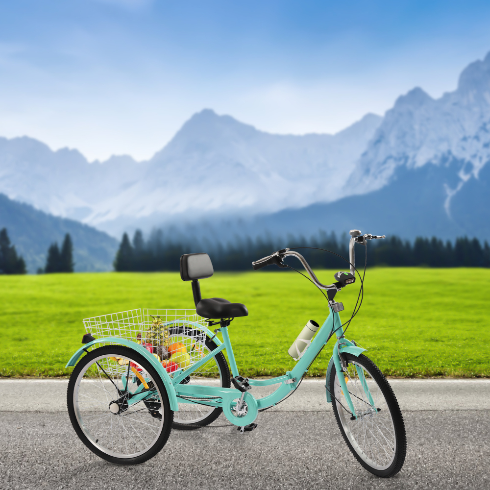Adult tricycle, 24 inch bicycle with basket, adult 3 wheel bike, adult ...