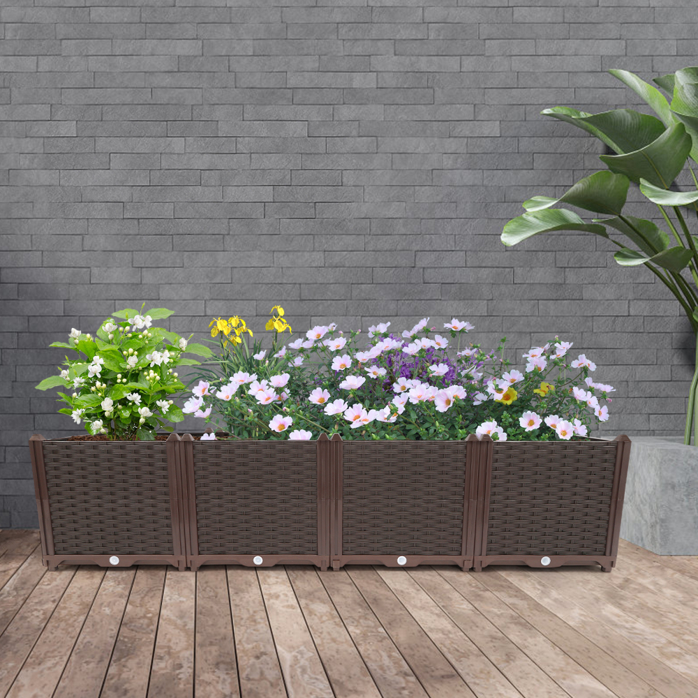 Single Row Quadruple Deepen Garden Plastic Planter Box Raised Garden ...